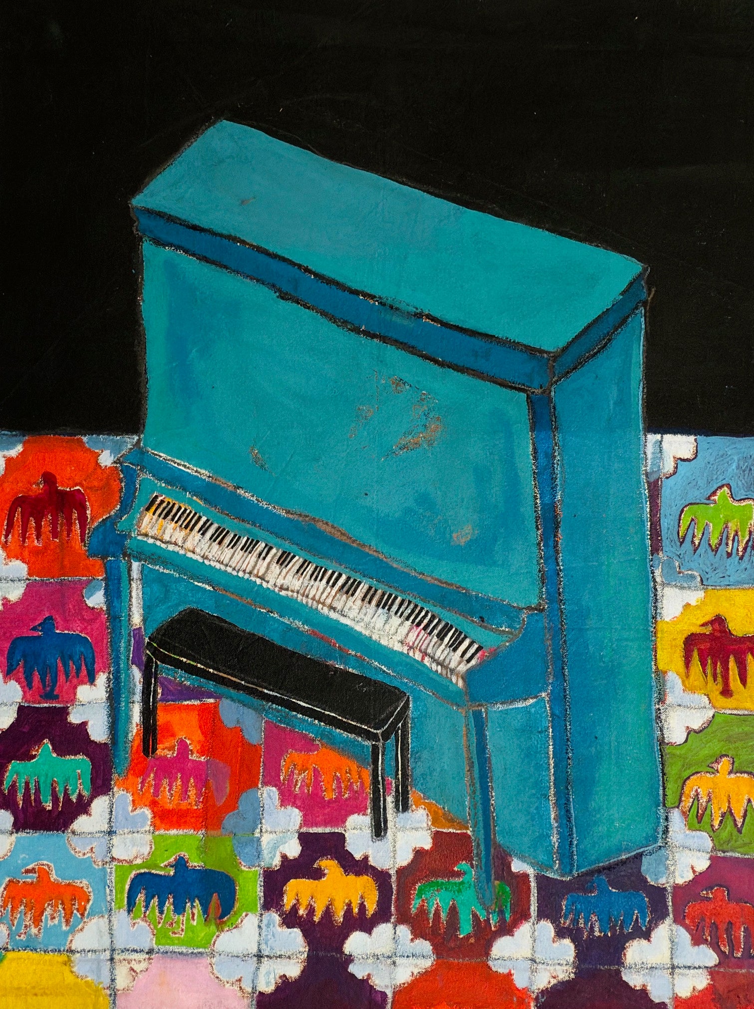Jazzy Piano | Bold Contemporary Palestinian Art by Asma Ghanem ...